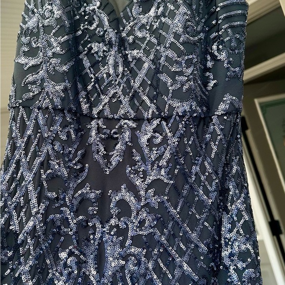 Dresses | Blue Slate Prom Dress With Sequins | Poshmark